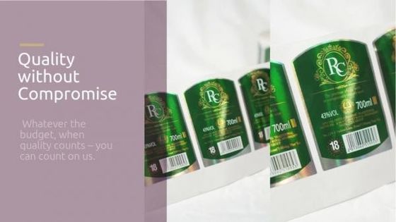 Rectangle Condiment Bottle Labels Sticker Waterproof CMYK Printing